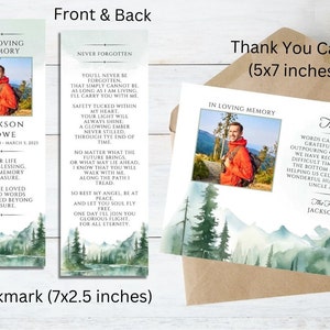 Editable Mountain Forest Photo Memorial Funeral Program Bundle ...