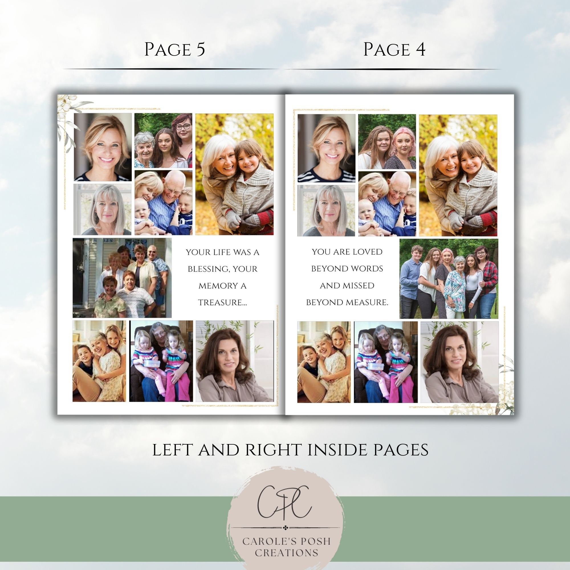 8-page Funeral Program Template, Editable Celebration of Life, Obituary ...