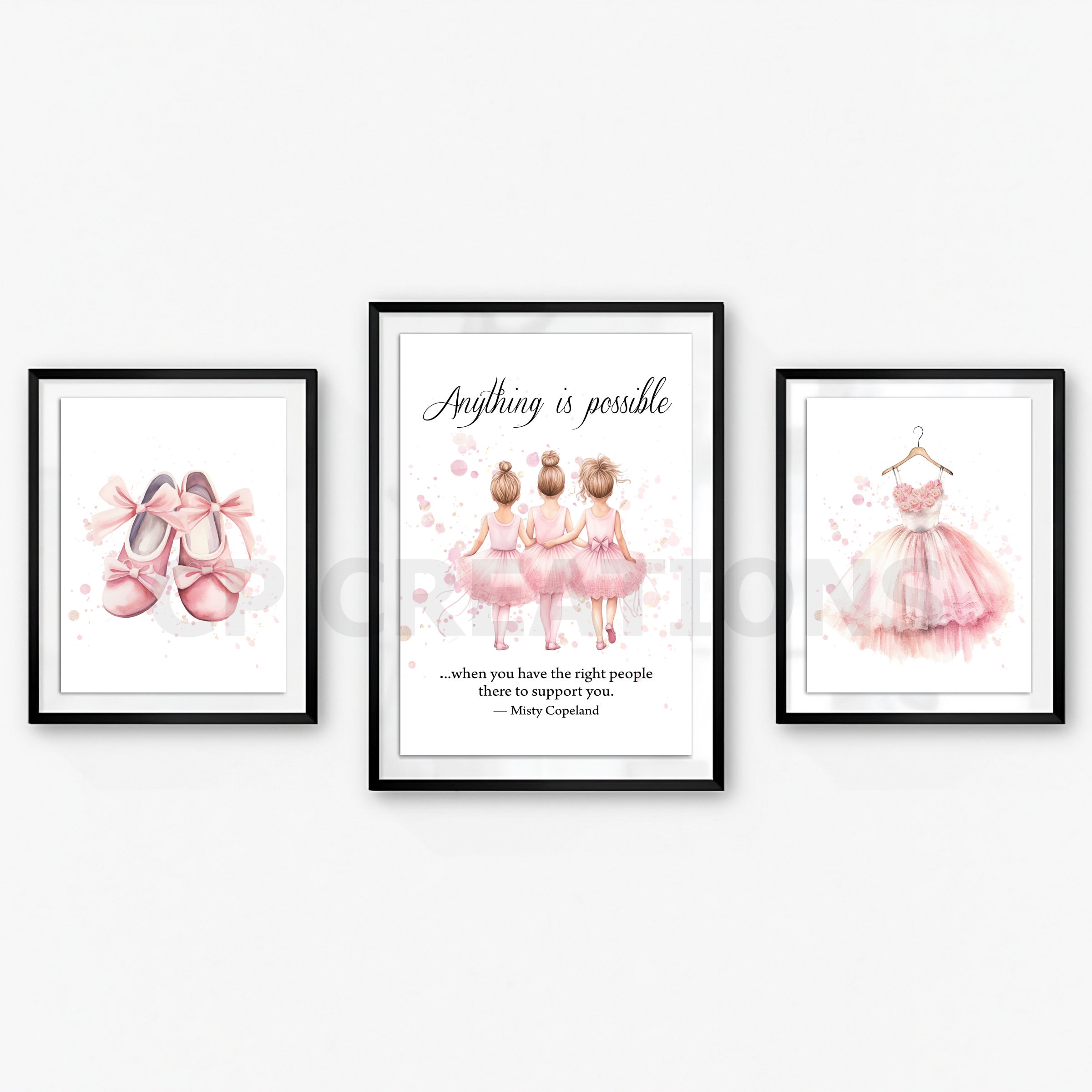 Ballerina Wall Art, Girls Room Wall Decor, Ballerina Nursery Art ...