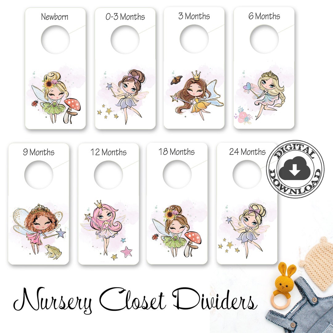 Fairy Nursery Closet Dividers, Printable Closet Dividers, Baby Closet ...