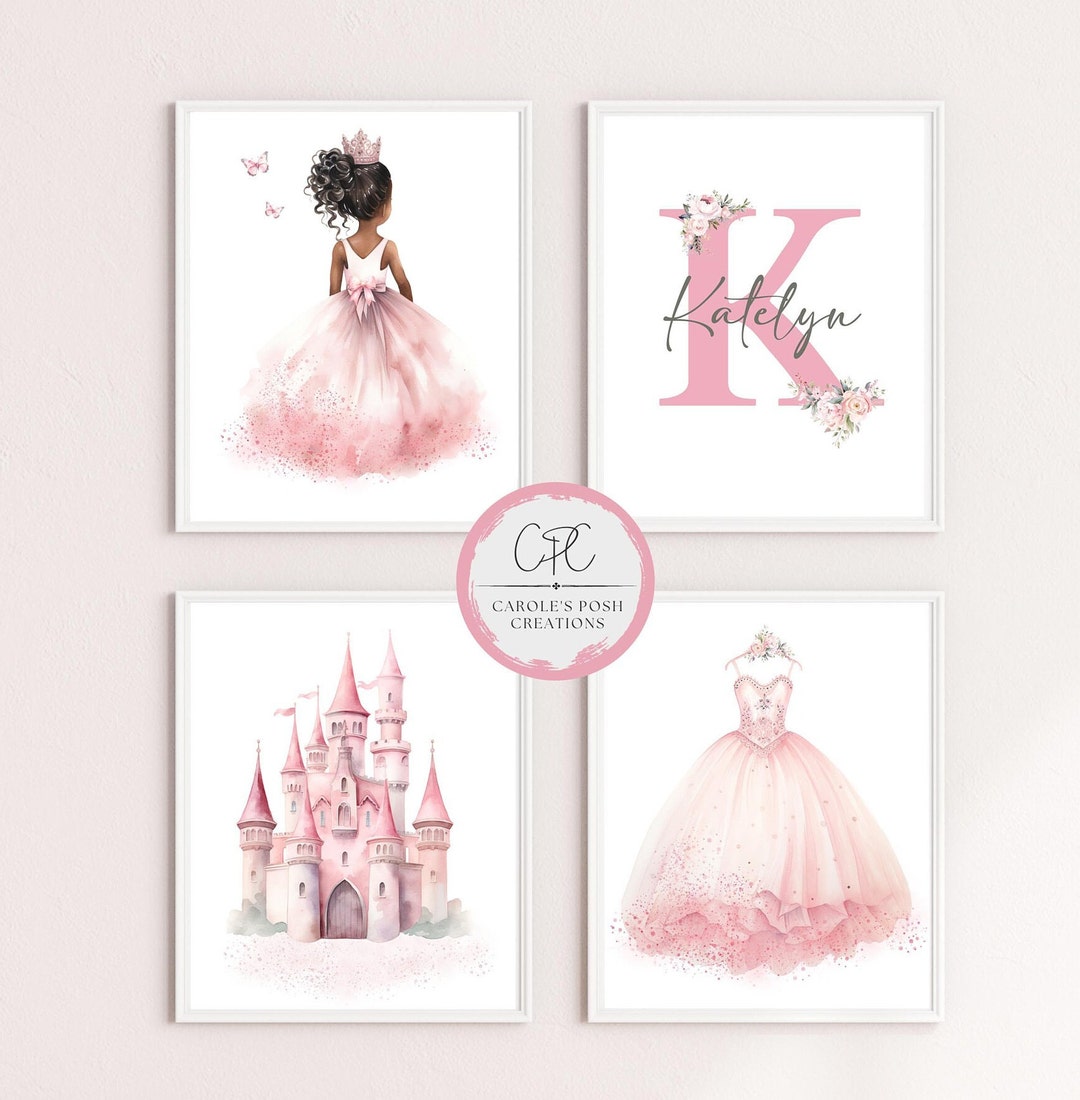 Black Princess Ballerina Wall Art, Girls Room Wall Decor, Princess ...