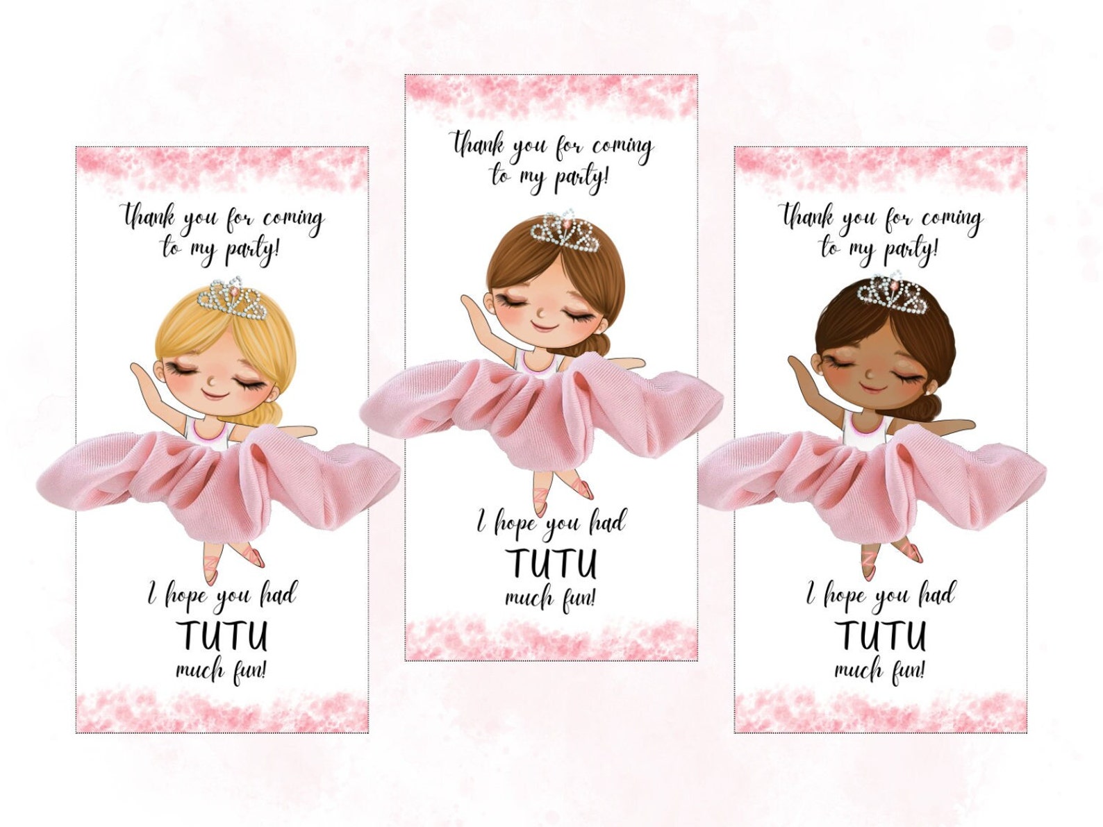 Ballerina Scrunchie Card Template, Ballet Dancer Party Favor, Ballerina ...