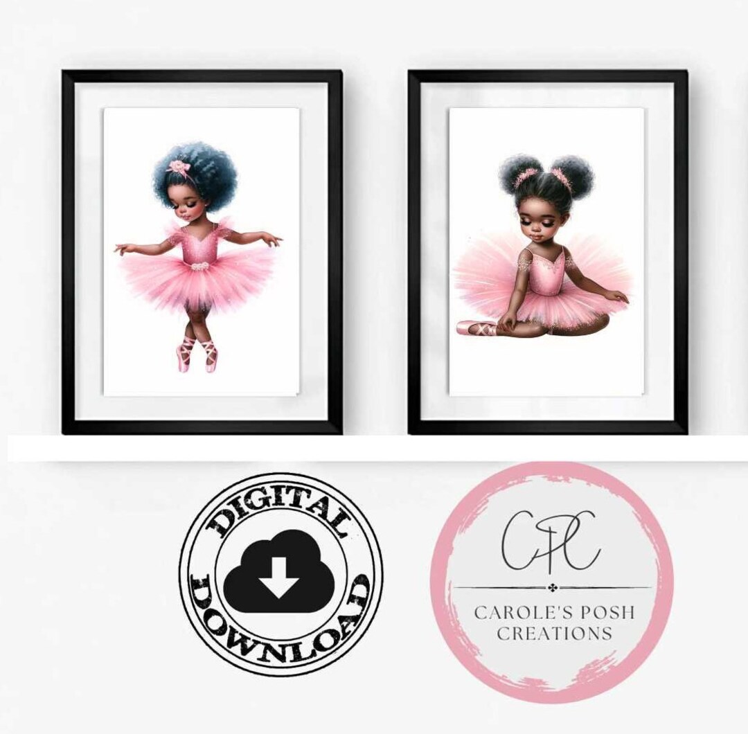 Black Ballerina Wall Art, Girls Room Wall Decor, African American ...
