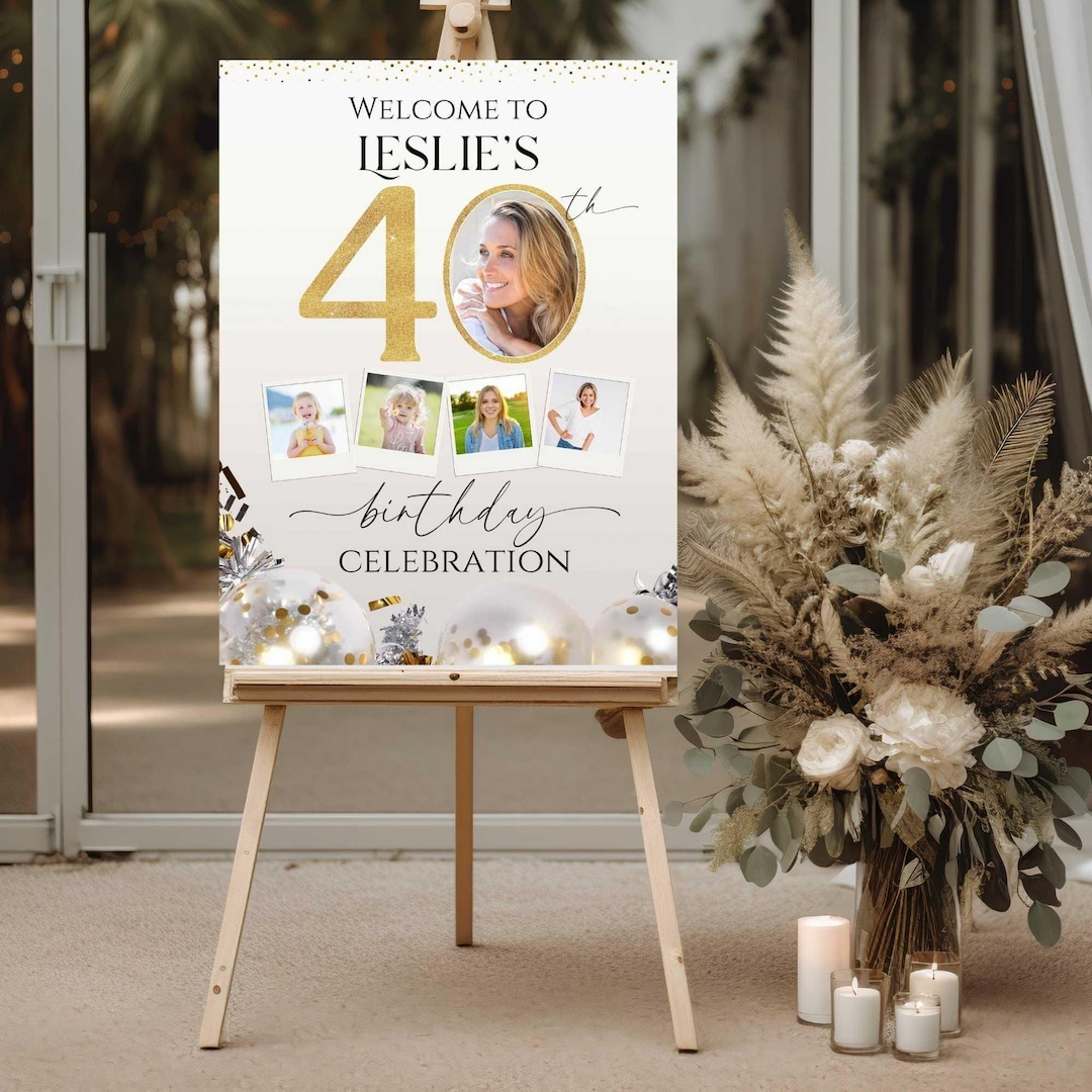 DIY Personalized 40th Welcome Sign Template, Look Who's 40, 40 Birthday ...