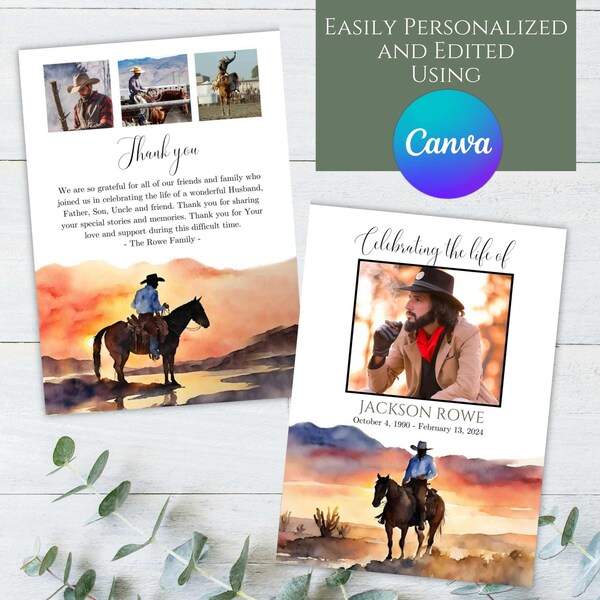 Funeral Program Template - Etsy