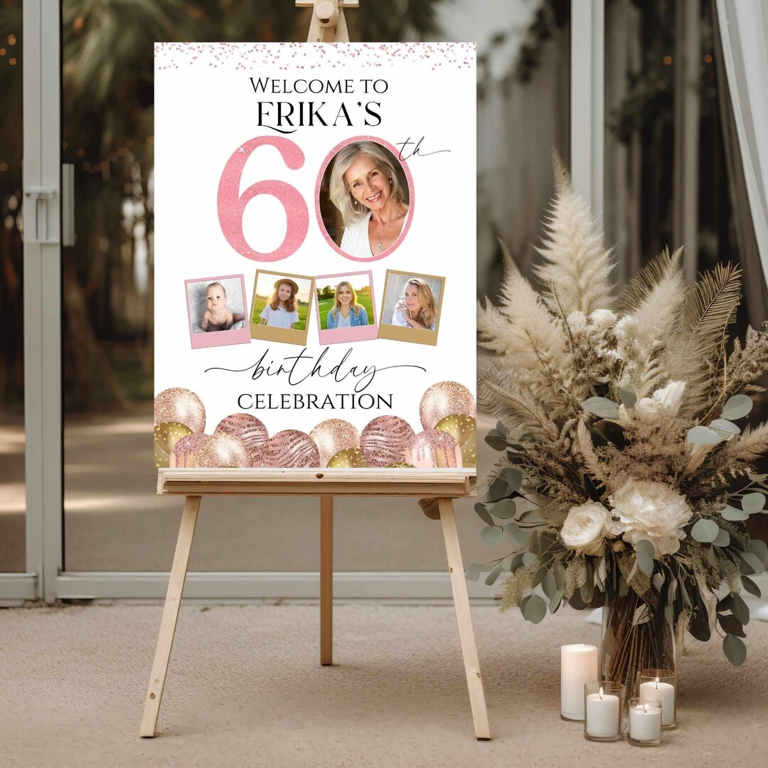 DIY Personalized 60th Welcome Sign, Look Who's 60, 60th Birthday Party ...