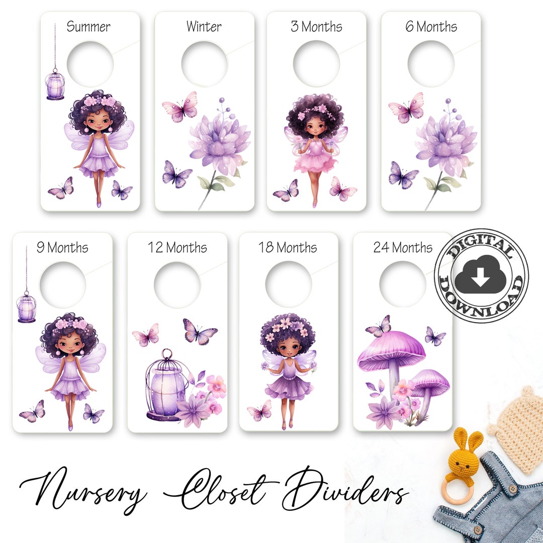 Fairy Nursery Closet Dividers, Printable Closet Dividers, Baby Closet ...