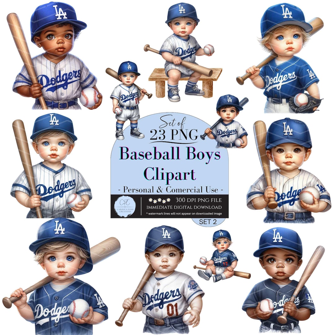 Watercolor Baseball Boy Clipart, Baseball Toddler Baby Clipart, Cute ...