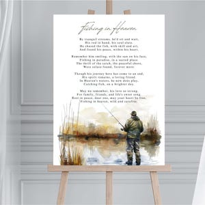 Fishing in Heaven Poem Sign Ready to Print, Celebration of Life Poem ...