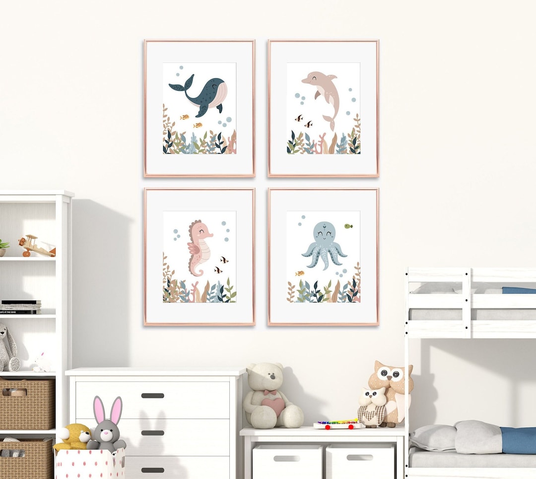 Boho Ocean Nursery, Sea Themed Nursery Decor, Girl Boy Under the Sea ...
