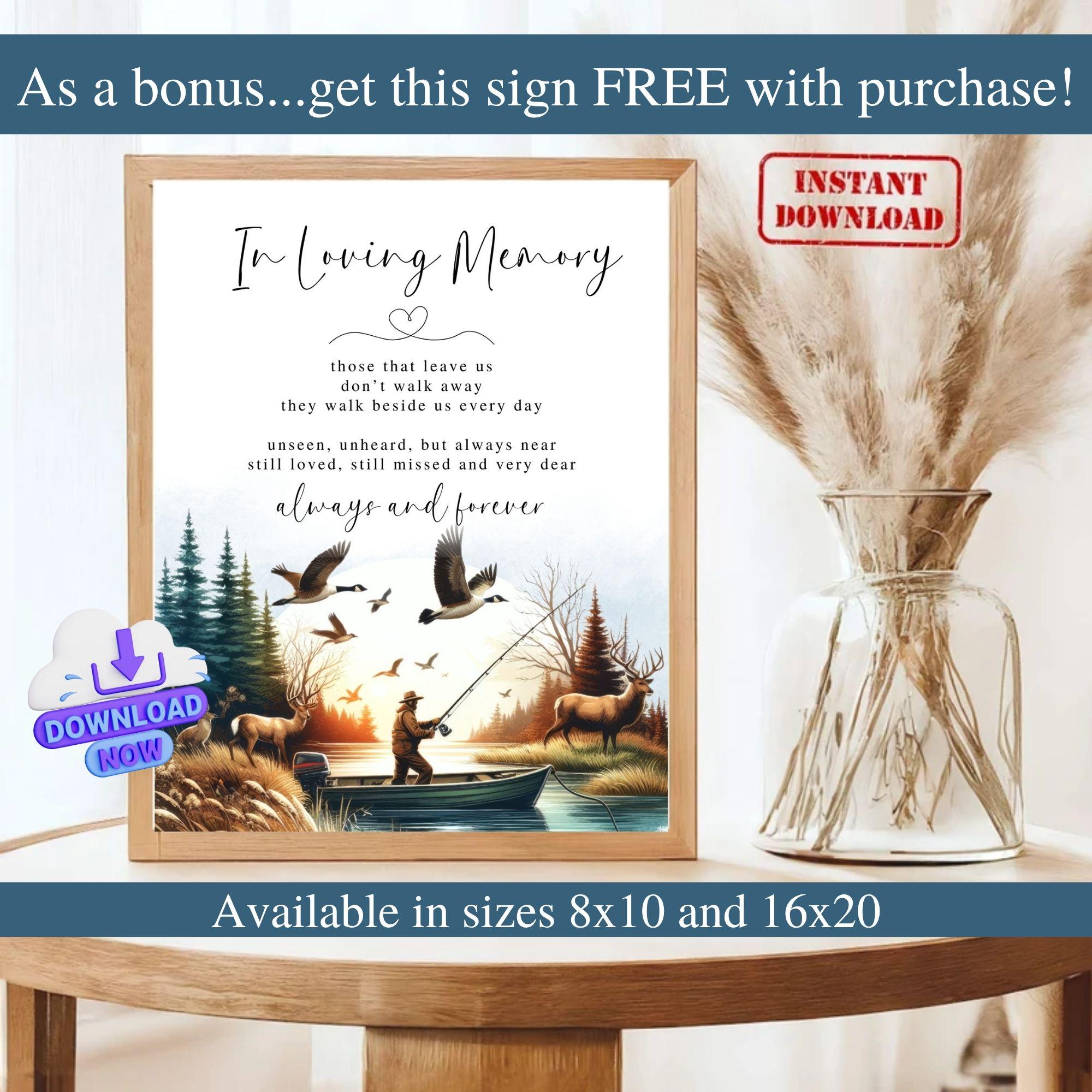 Fishing in Heaven Poem Sign Ready to Print, Celebration of Life Poem ...
