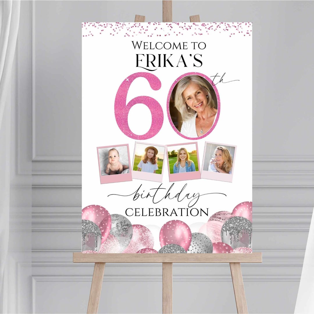 DIY Personalized 60th Welcome Sign Template, Look Who's 60, Birthday ...