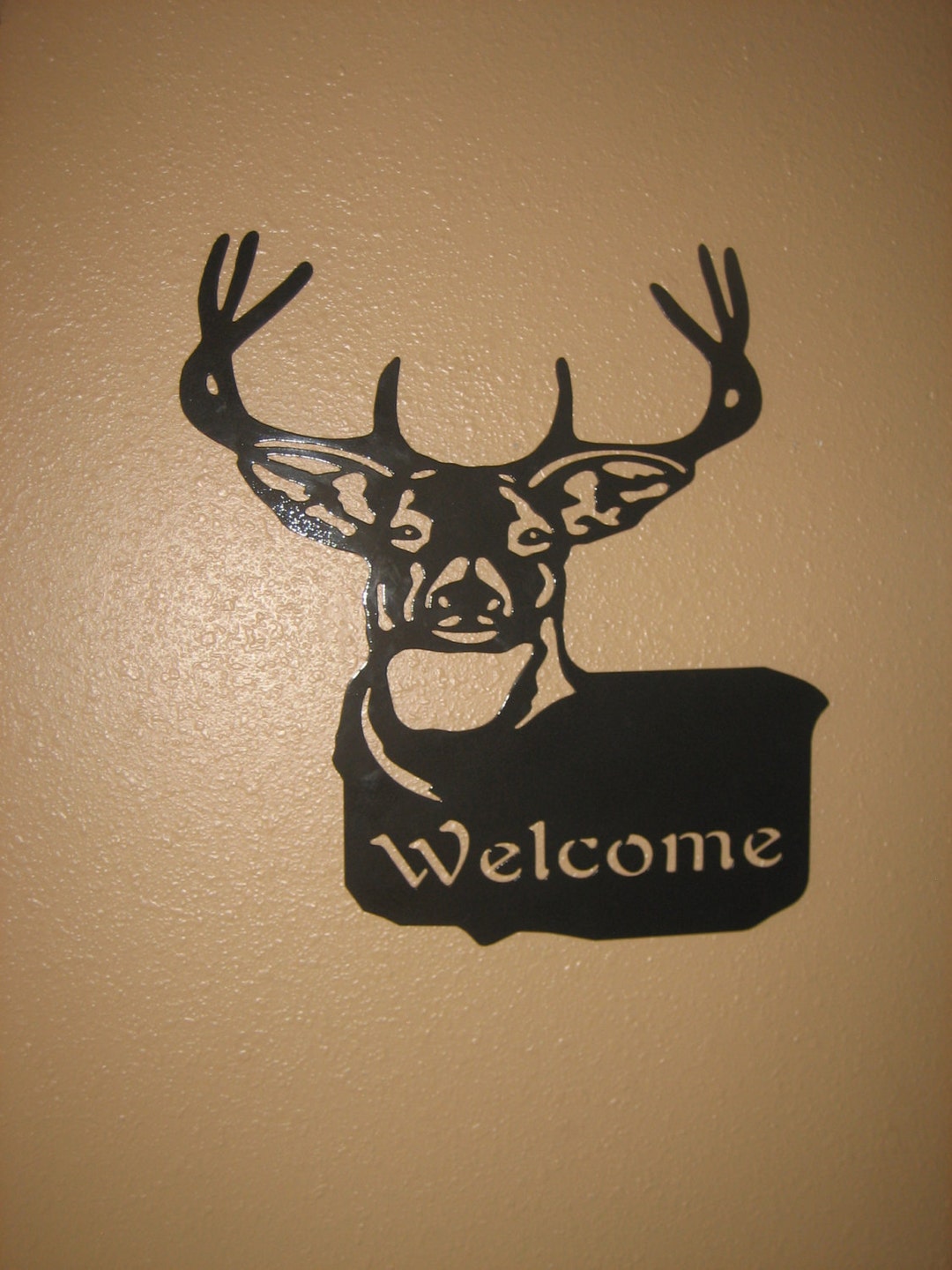 18 Inch Metal Deer Welcome Sign. Deer. Animal. Welcome. Home. Decor ...