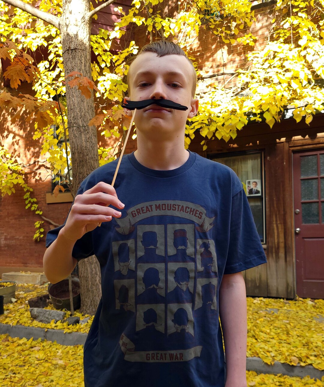 War Moustaches T-shirt – Steel Blue Cotton Blend, Original Design - Etsy