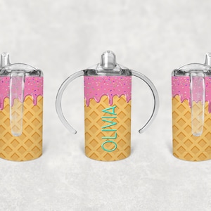 Custom Personalized Pastel Ice Cream Cone 12 Oz Sippy Cup - Etsy
