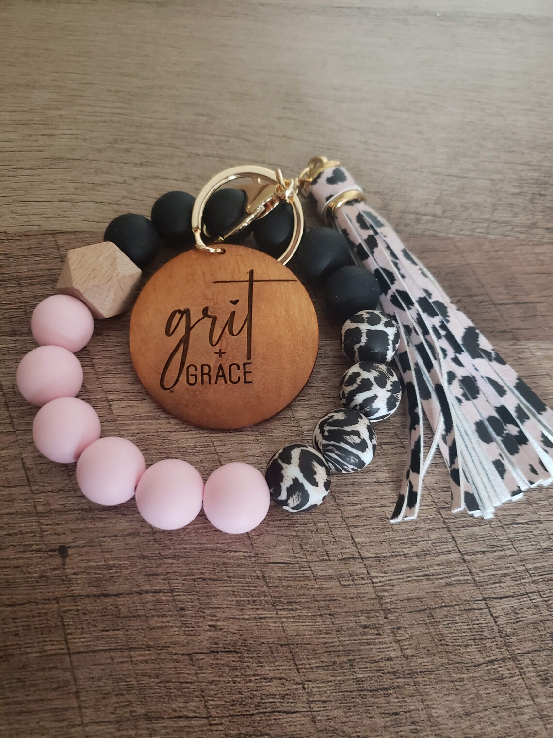 Beaded Wristlet Keychain Grit Grace | Etsy