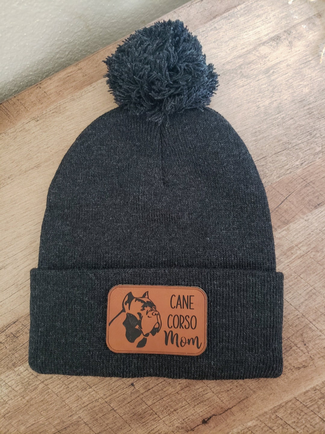 Cane Corso Faux Leather Patch Beanie - Etsy
