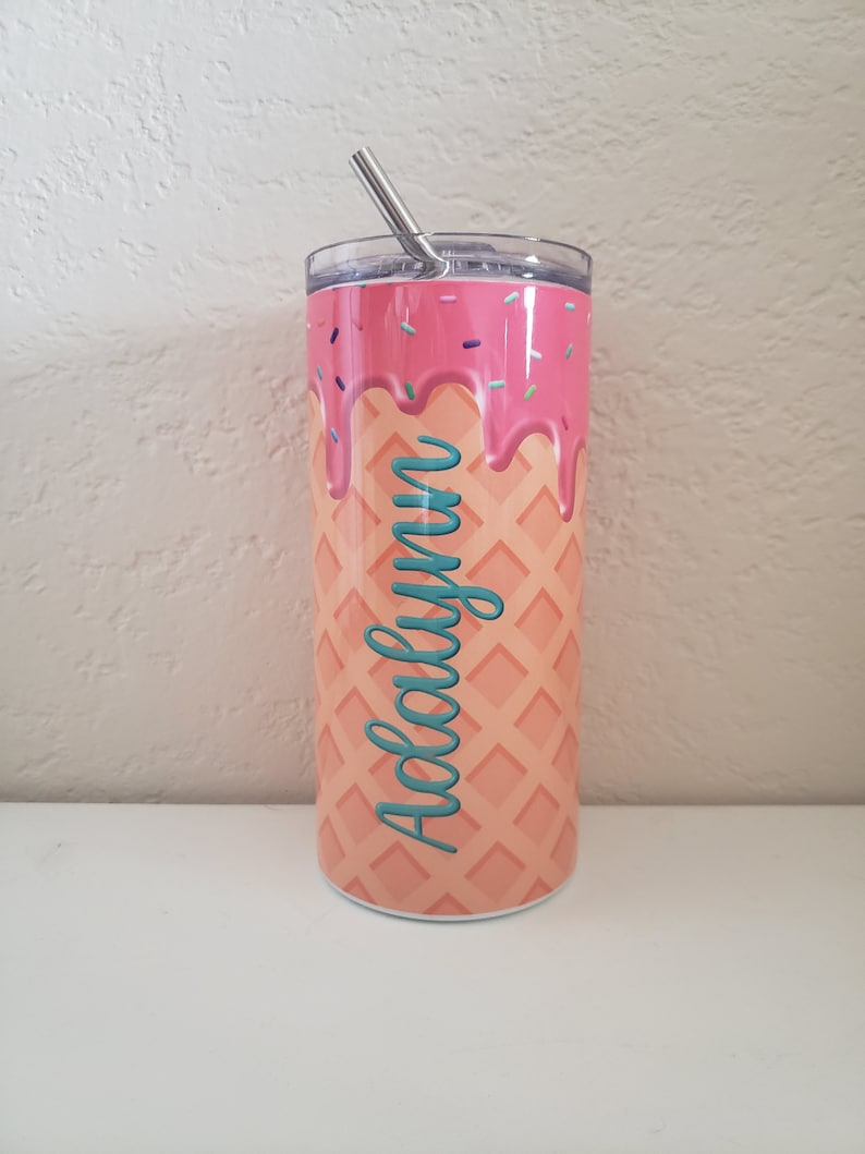 Custom Personalized Pastel Ice Cream Cone 12 Oz Sippy Cup - Etsy