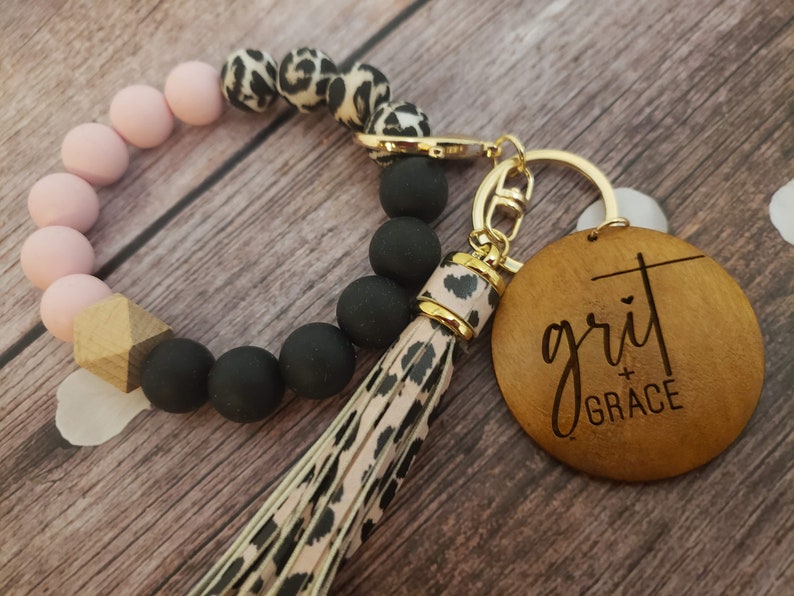 Beaded Wristlet Keychain Grit Grace - Etsy