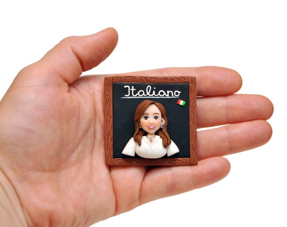 Calamita Ritratto Cartoon Maestra Idea Regalo Fine Anno - Etsy Italia