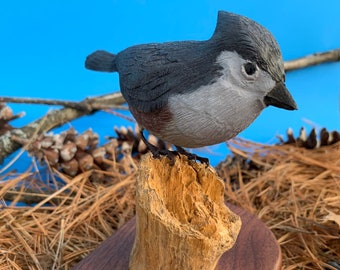 Tufted Titmouse Pair 2 Hand Carved and Hand Painted Wooden Bird - Etsy