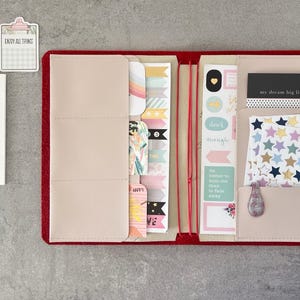 Travel Notebook Wallet Insert, Additional Pockets for Colorful Faux ...