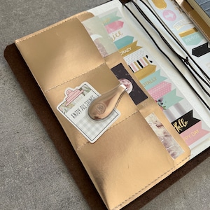 Travel Notebook Wallet Insert, Additional Zip Pockets for Colorful Faux ...