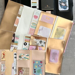 Travel Notebook Wallet Insert, Additional Zip Pockets for Colorful Faux ...