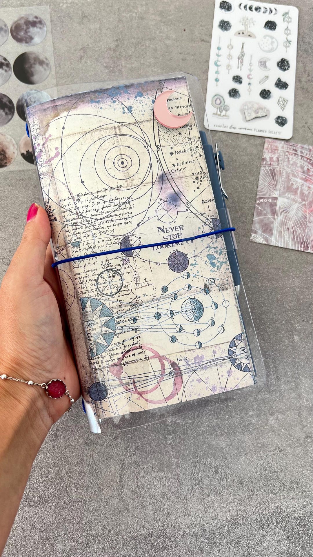 Travel Notebook Pvc Moon Journal Complete With Insert - Etsy