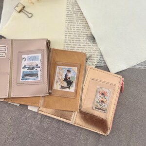 Travel Notebook Wallet Insert, Additional Zip Pockets for Colorful Faux ...