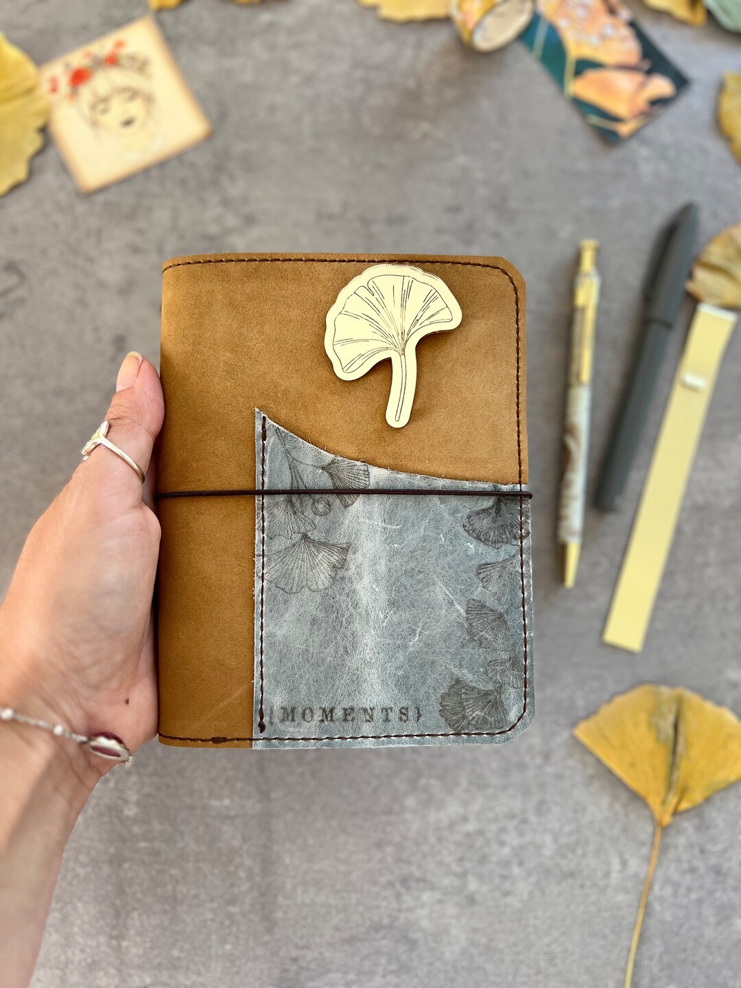 Midori A6 Size Travel Notebook in Real Brown Italian Leather With ...