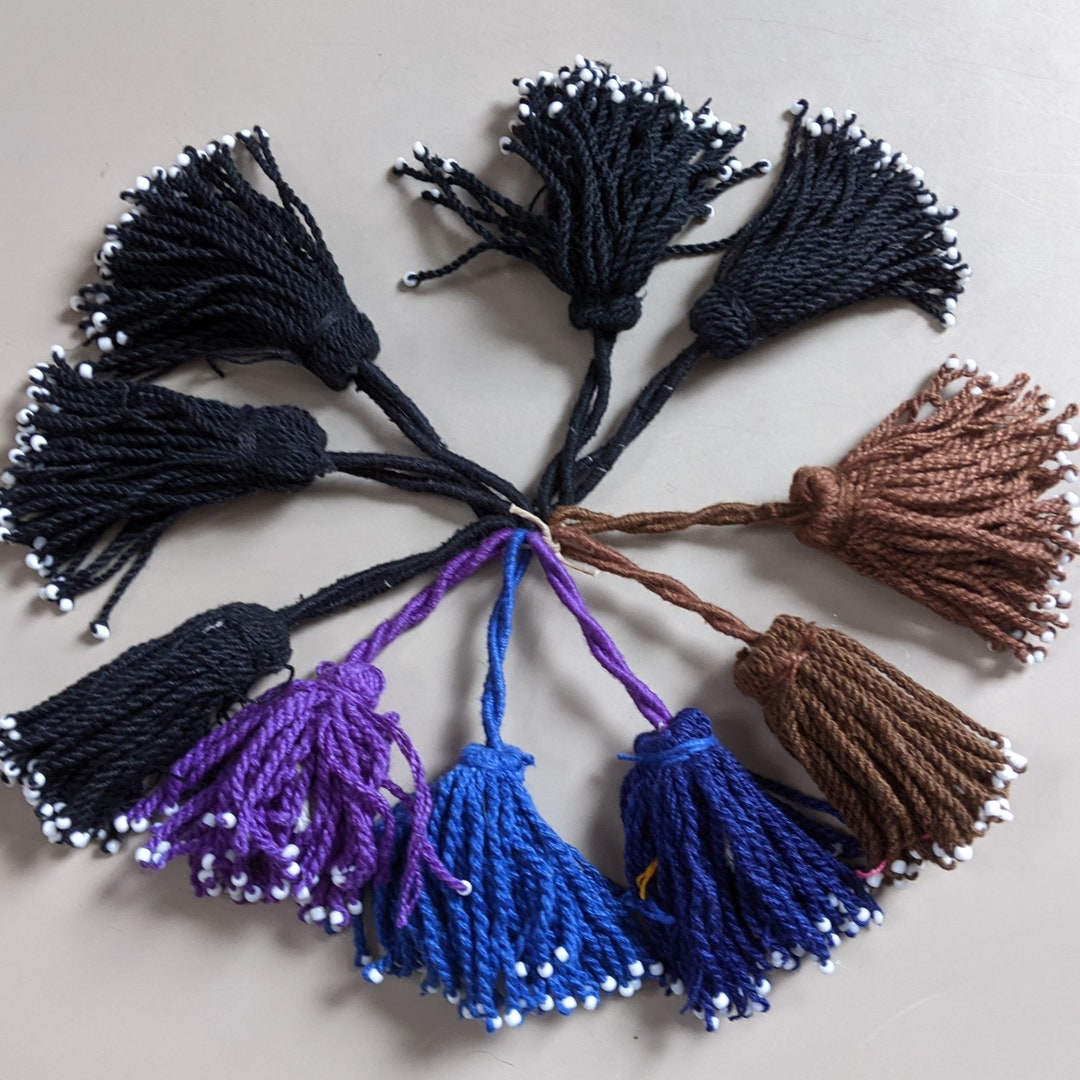 Turkmen Tassels Black Brown Blue Purple Central Asian 10 Pieces ...