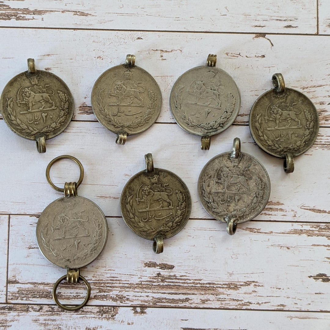 Vintage Kuchi Tribal Coins With 2 Loops Double Bail LARGE Coins 7 ...