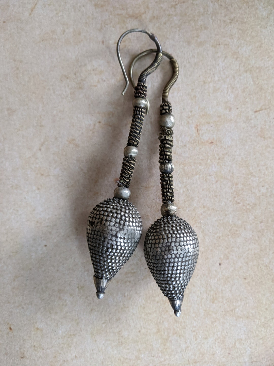 Old Vintage Nuristani Nooristani Earrings Large Gauge Tribal Afghan ...