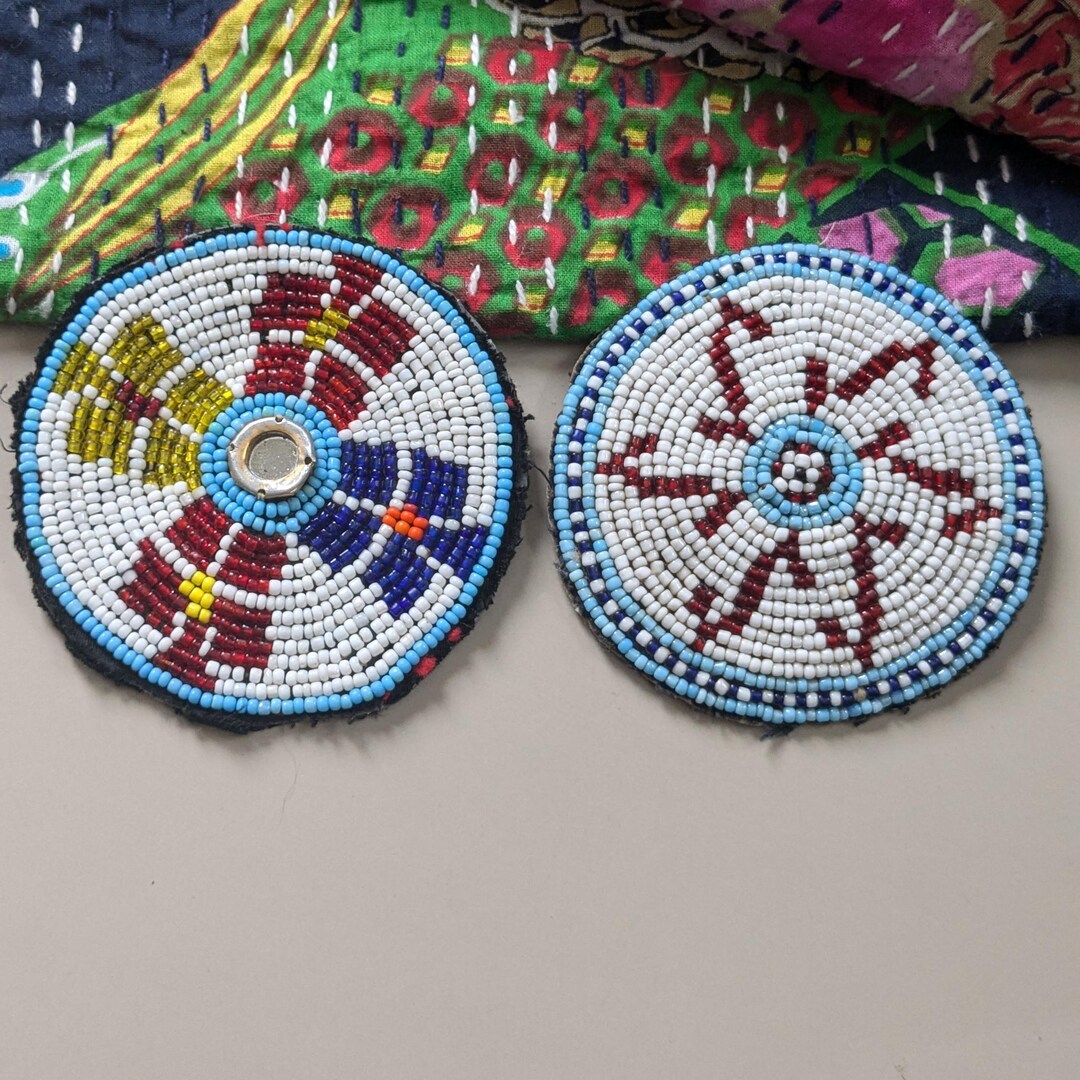 Vintage Beaded Tribal Gul Flowers Kuchi Patches White 3" (17263) - Etsy