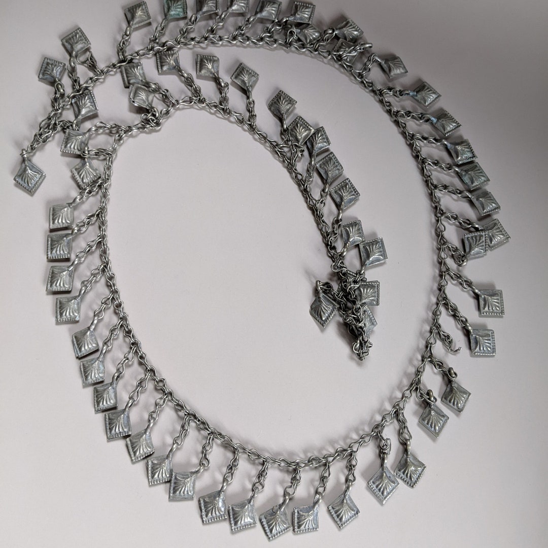 Kuchi Tribal Chain Diamond-shape Dangles 35" X 1.25" Vintage DIY ...