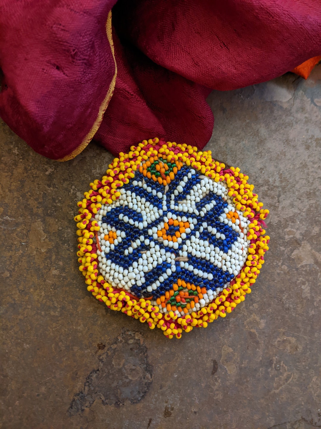 Vintage Kuchi Beaded Patch Tribal Evil Eye Talisman 3.5 Felted Animal ...