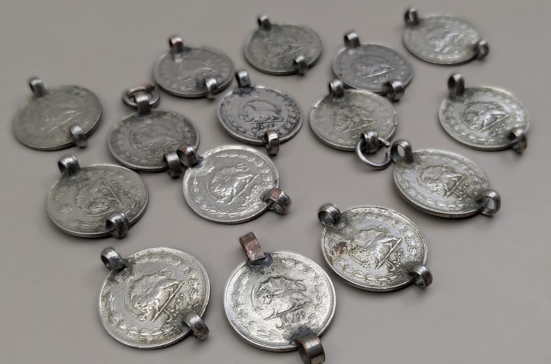 Vintage Kuchi Tribal Coins With 2 Loops Double Bail DIY Jewelry Supplies 15 Pieces 17027 - Etsy