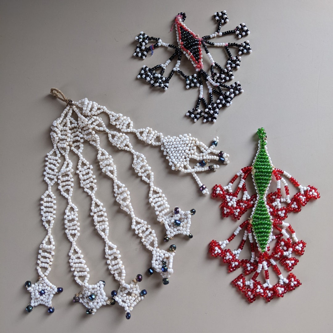 Kuchi Beaded Tribal Tassels Ethnic Arts DIY 3 Pieces Handmade Ethnic ...