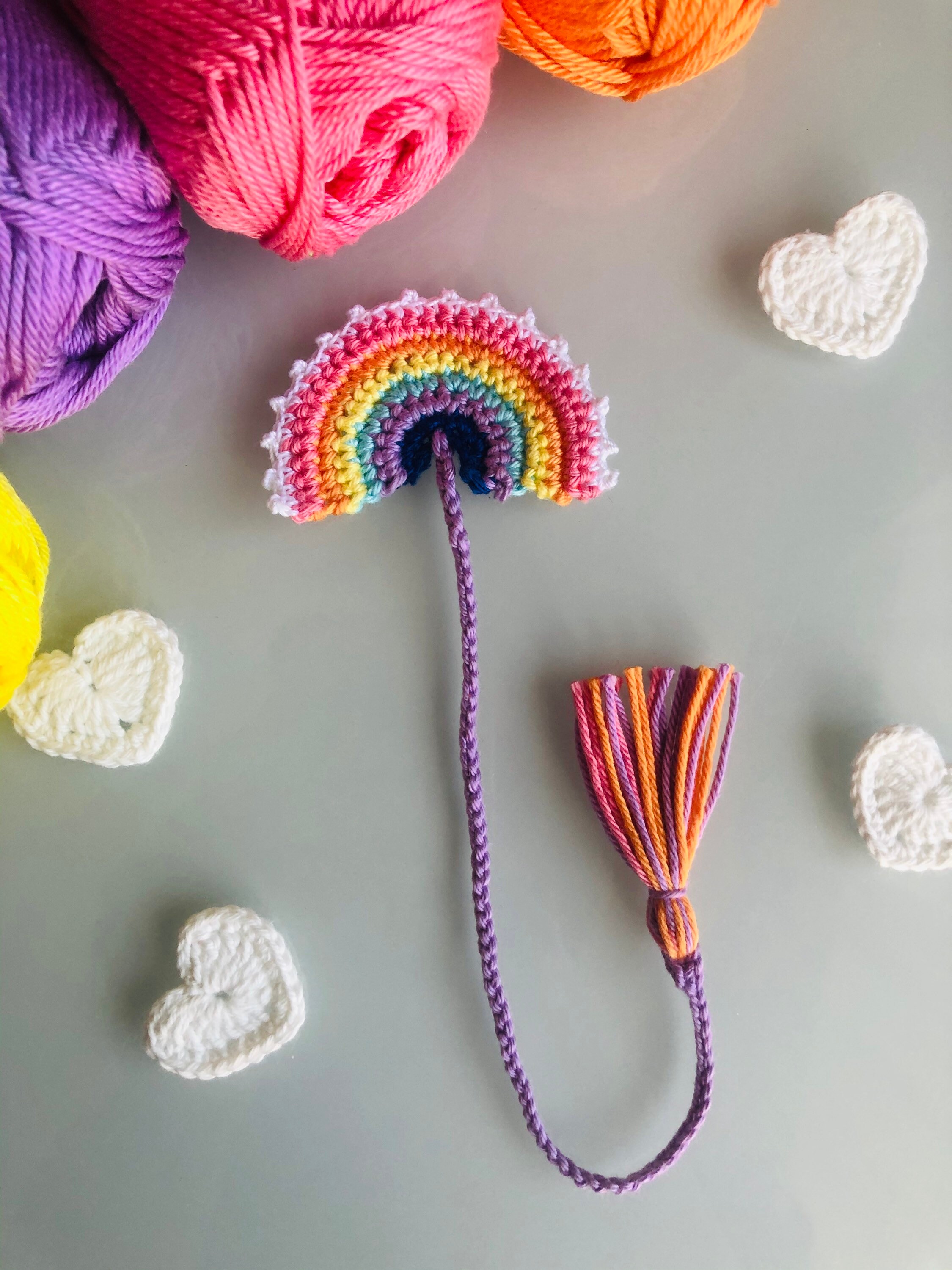 Crochet Rainbow Bookmark in Pastel Colours/present for Any | Etsy