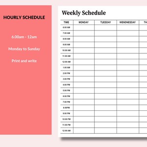 Weekly Schedule Planner | Staff Rota | School Study Lesson Planner ...