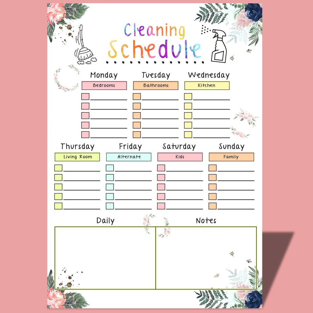 Printable Cleaning Planner, Cleaning Schedule Printable Template ...