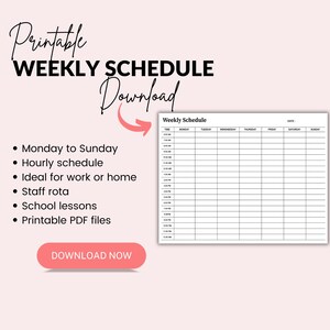 Weekly Schedule Planner | Staff Rota | School Study Lesson Planner ...