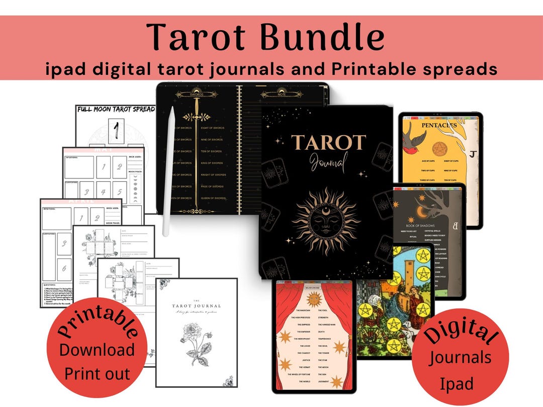 Tarot Planner Bundle | Tarot Spreads | Tarot Journal | Tarot Deck ...