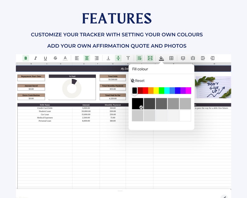 Debt Payoff Tracker: Google Sheets Budget Template (digital Download ...