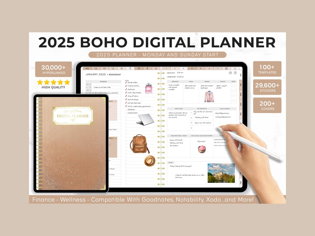 2025 BOHO Planner for Ipads Samsung Tablets | Digital Journal ...