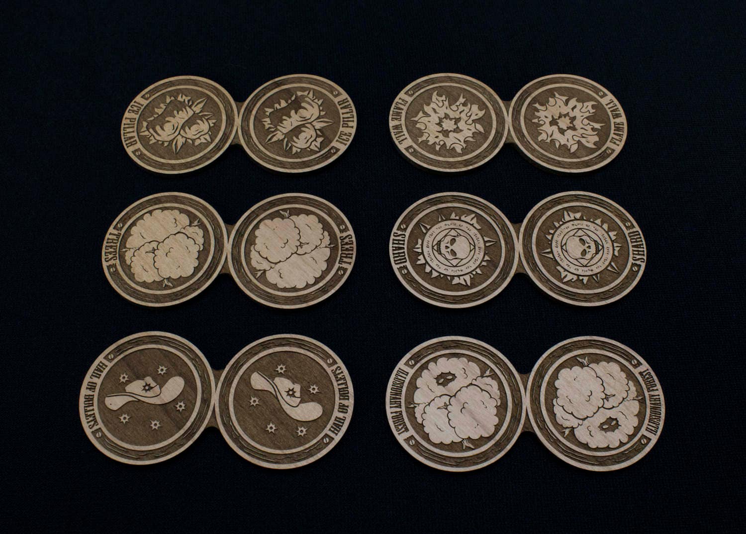 Malifaux Solid Wood 50mm X 2 Wall Tokens | Etsy