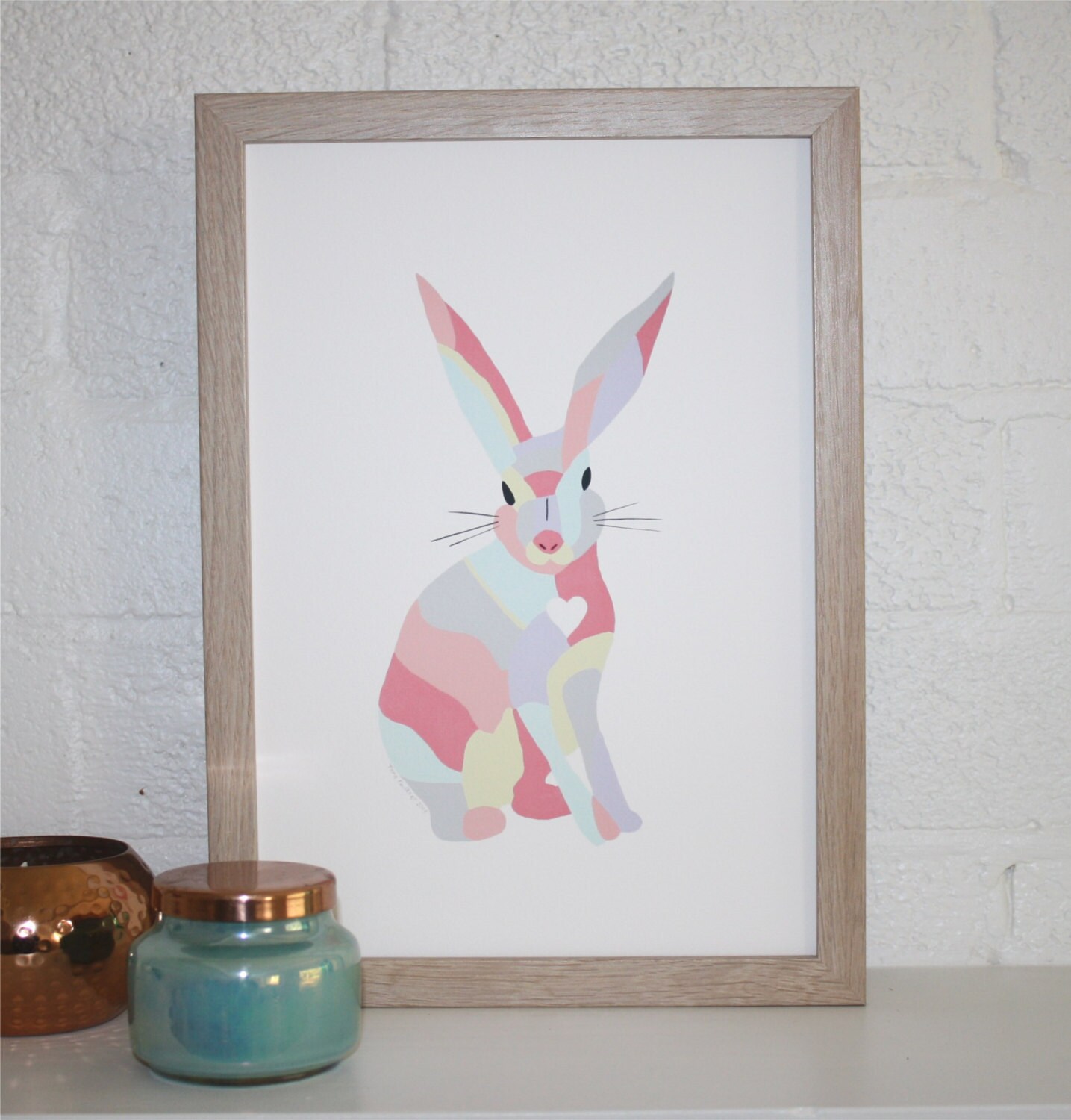 Wall Art Children's Room Rabbit Present Easter Wall Art - Etsy Australia
