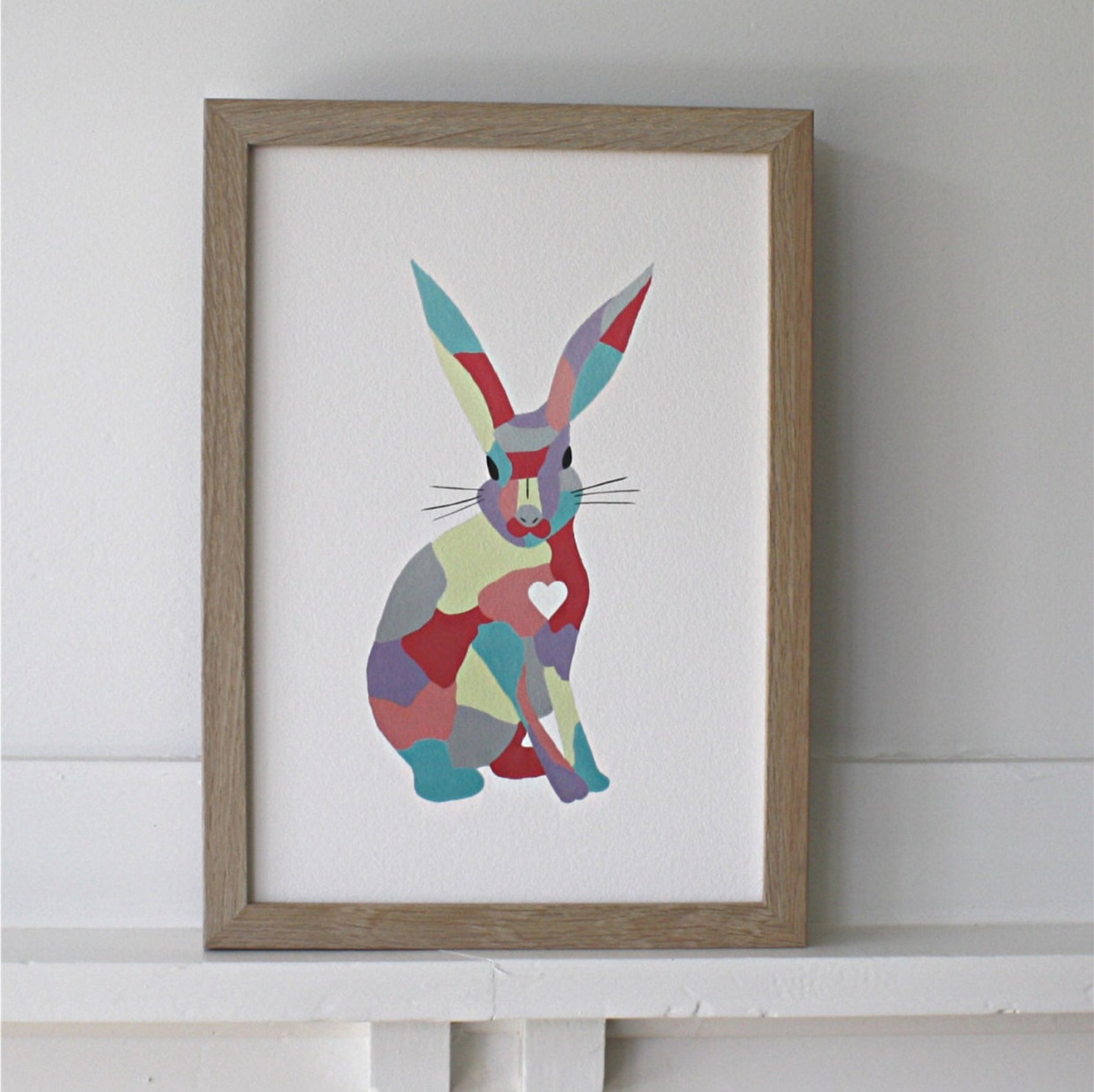 Wall Art Children's Room Rabbit Present Easter Wall Art - Etsy
