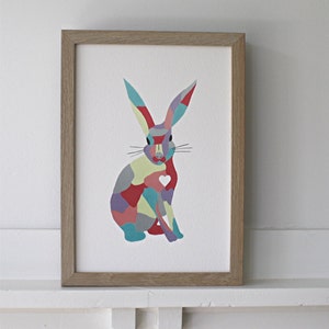 Wall Art Children's Room Rabbit Present Easter Wall Art - Etsy